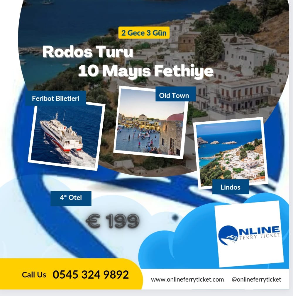 Rodos - Kos - Sakız - Midilli - Meis Feribot Bilet - Online Ferry Ticket
